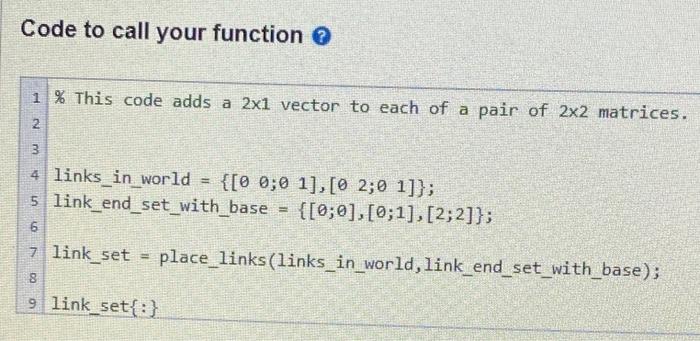 Solved Take in a set of matrices describing the start and | Chegg.com