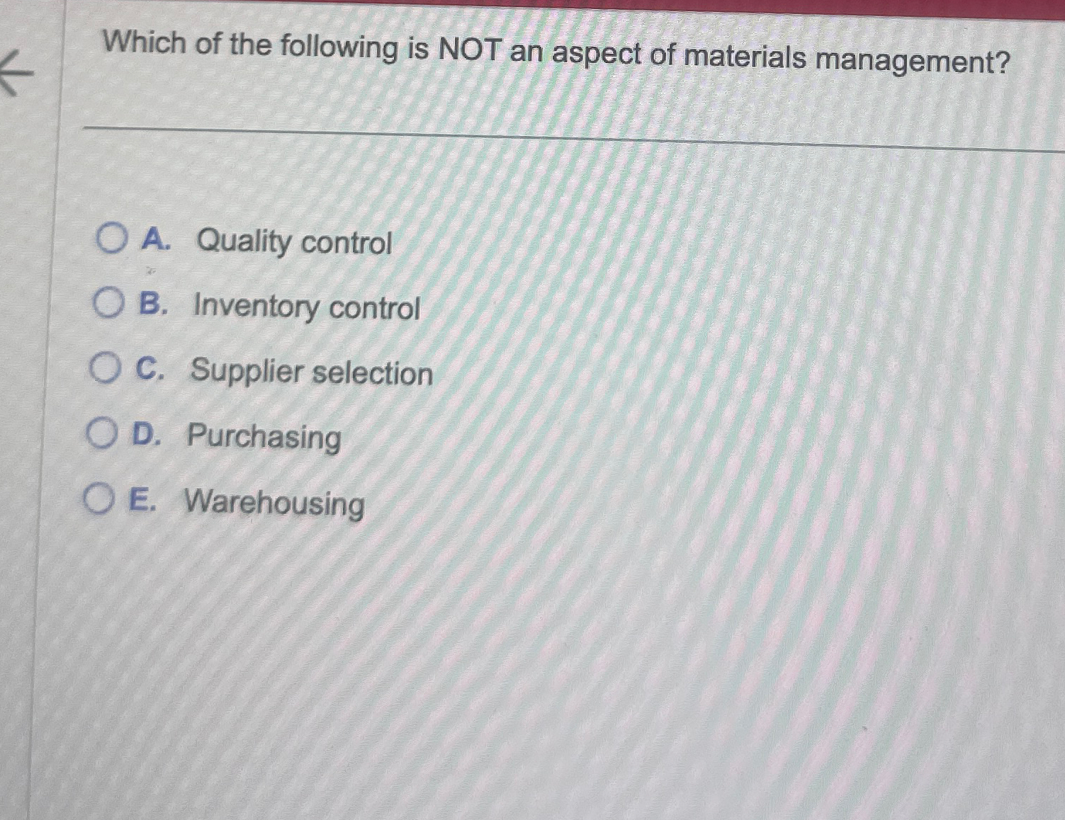 Solved Which of the following is NOT an aspect of materials | Chegg.com