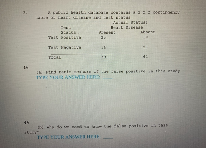 Solved 2. A public health database contains a 2 x 2 | Chegg.com