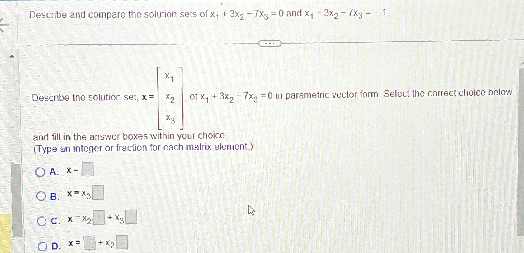 Solved Describe and compare the solution sets of | Chegg.com