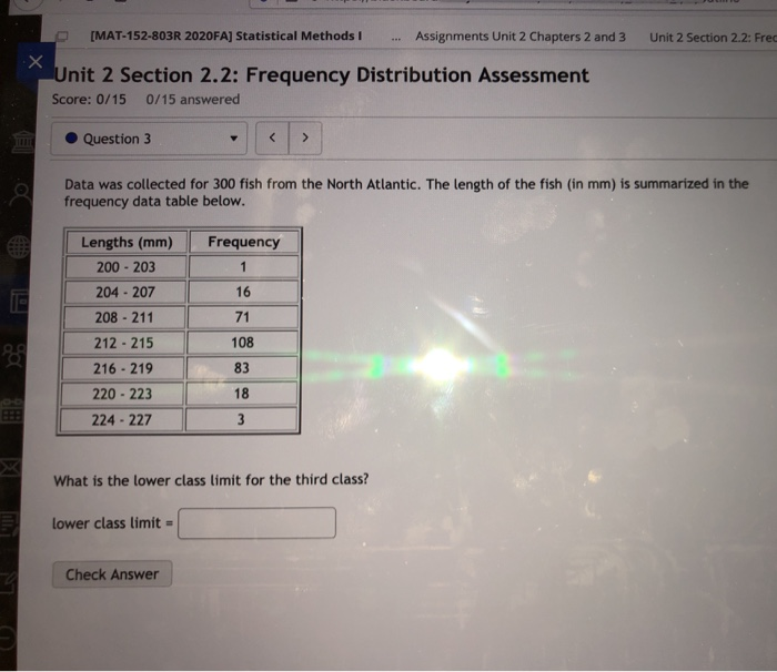 Solved [MAT-152-803R 2020FA) Statistical Methods - | Chegg.com