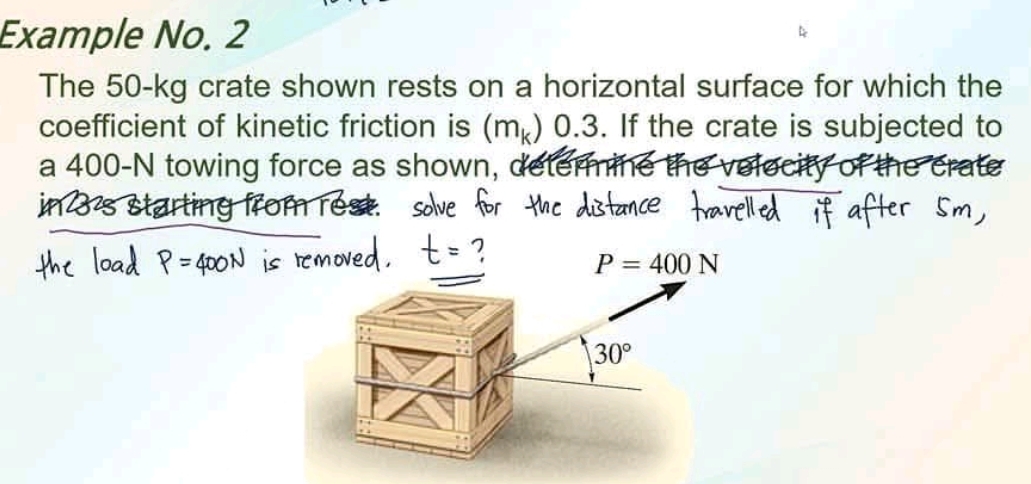 Solved Example No. 2The 50-kg ﻿crate shown rests on a | Chegg.com