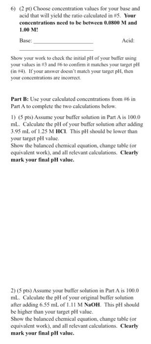 Solved Part A: Preparing buffer solutions. Choose one of the | Chegg.com