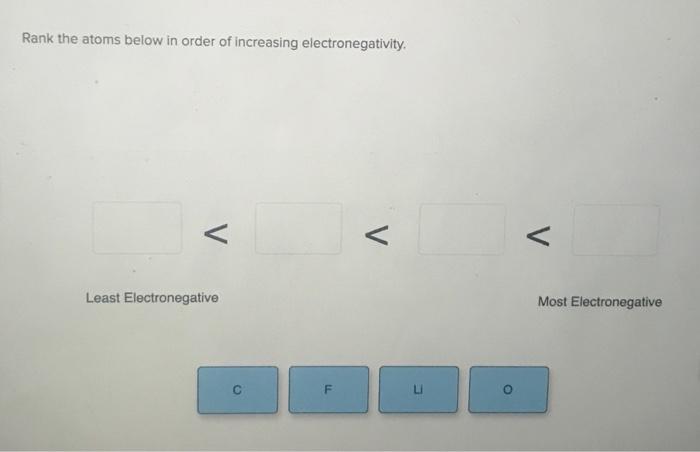 Solved Rank the atoms below in order of increasing | Chegg.com