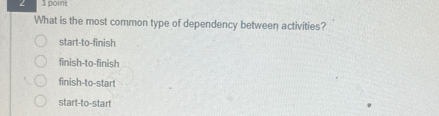 Solved What is the most common type of dependency between | Chegg.com