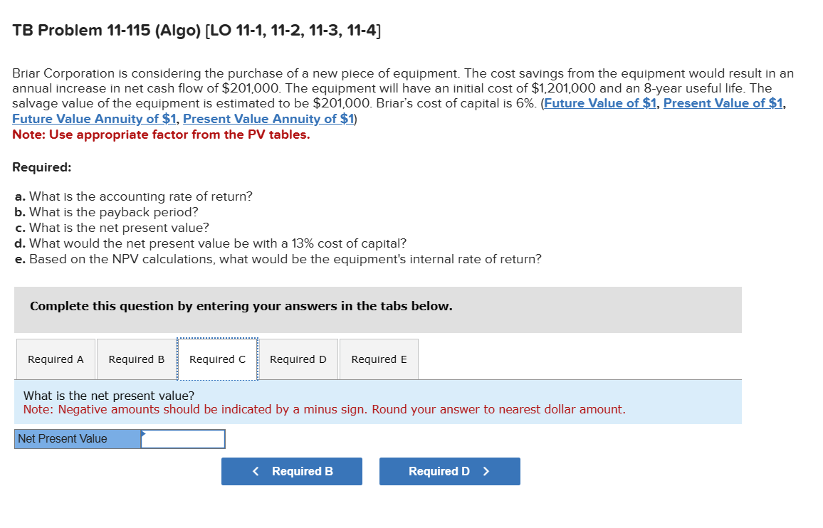 Solved TABLE 11.4A Present Value of Annuity of $1 ﻿TABLE | Chegg.com