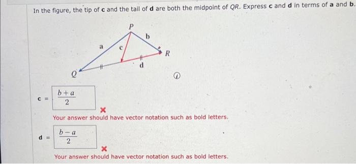 Solved In the figure, the tip of c and the tail of d are | Chegg.com