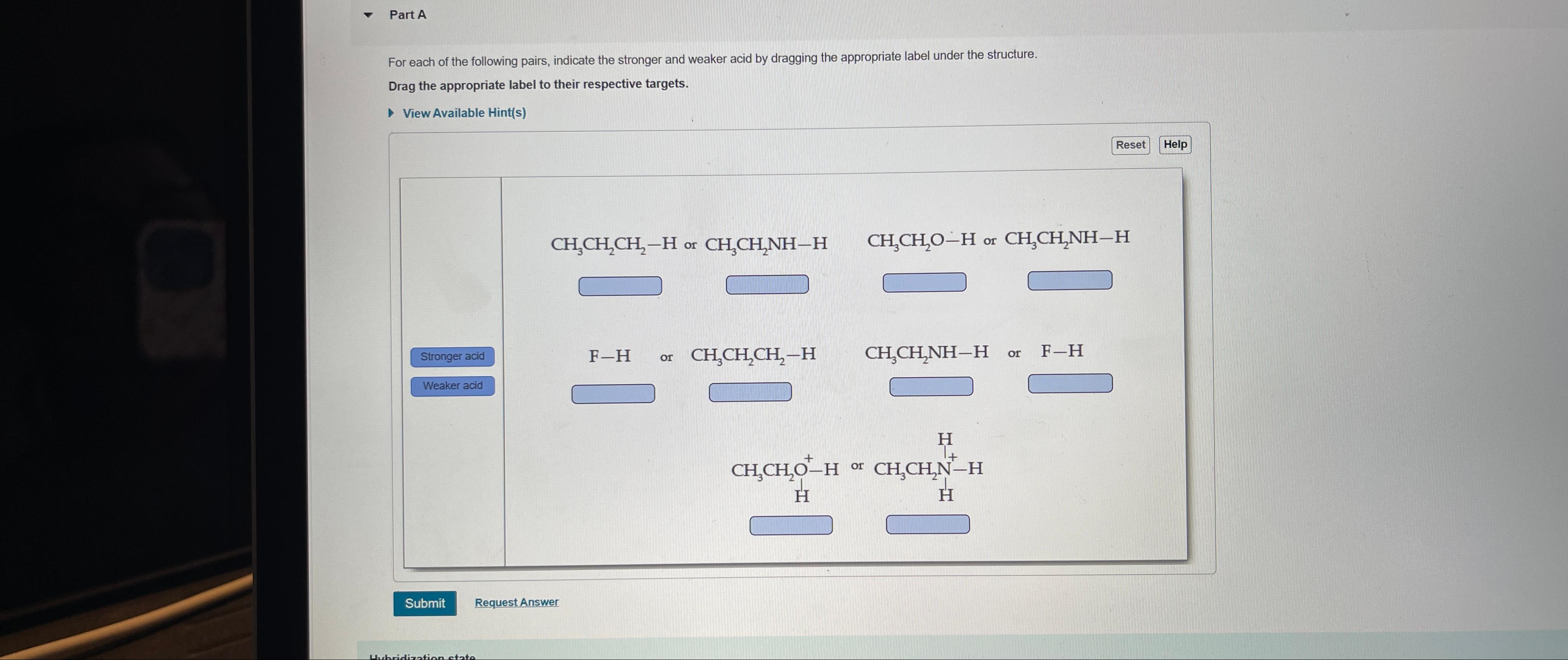 Solved Part AFor each of the following pairs, indicate the | Chegg.com