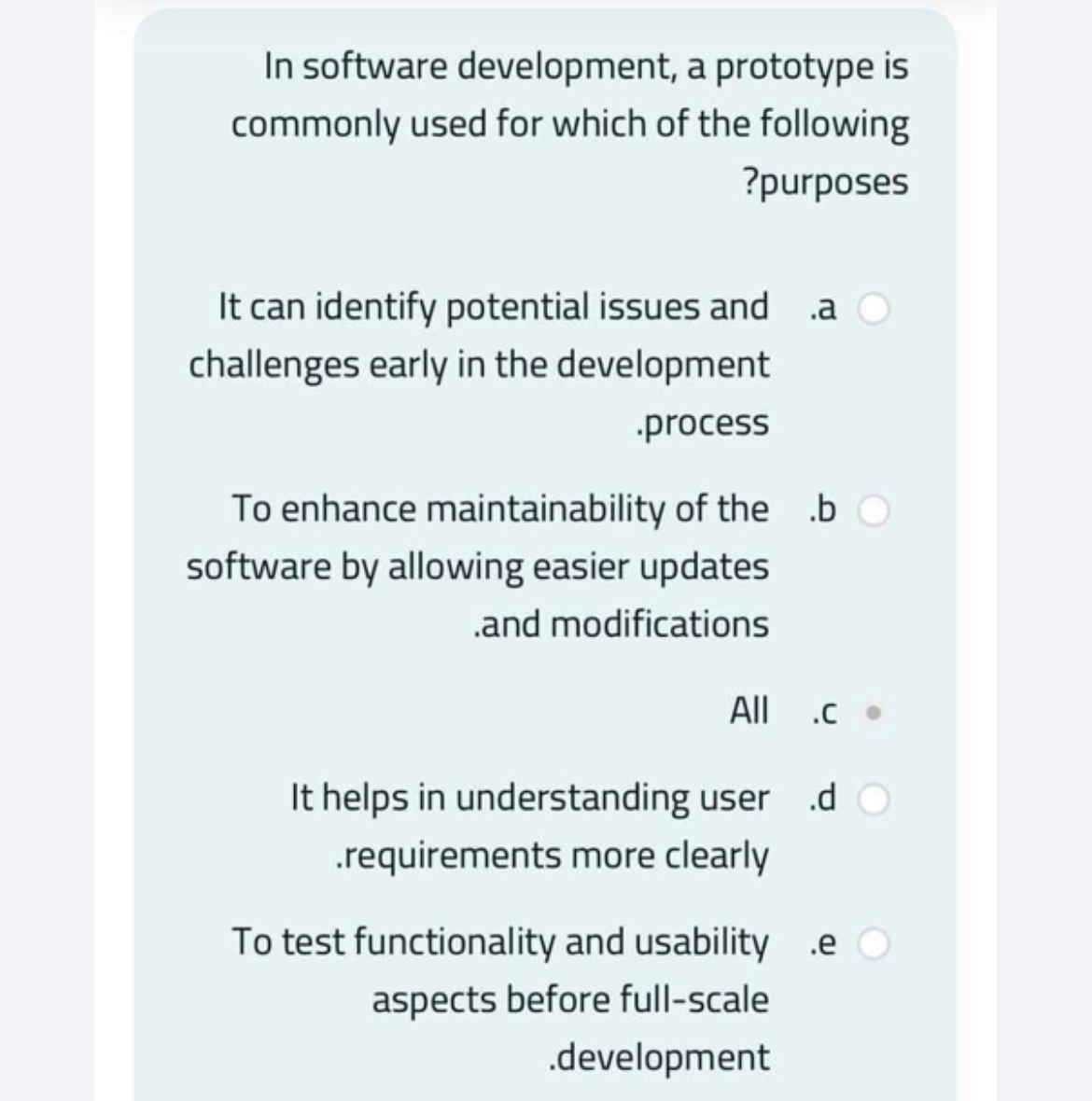 Solved In software development, a prototype is commonly used | Chegg.com