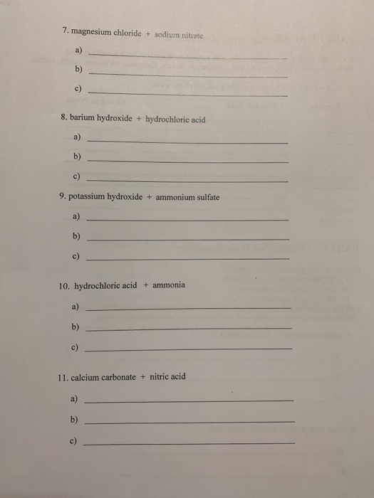 Solved PART IV. Writing Net Ionic Equations For each of the | Chegg.com