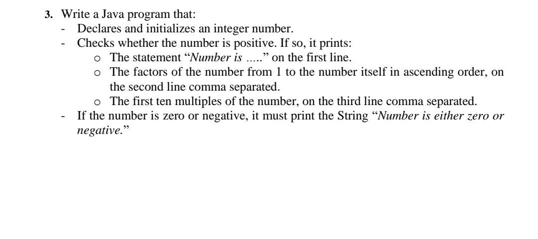 Solved 3. Write a Java program that: Declares and | Chegg.com