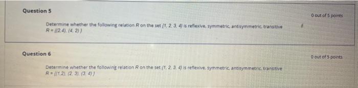 Solved Determine whether the following relation R on the set | Chegg.com