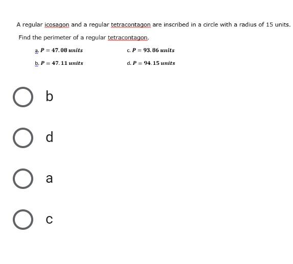 Solved A regular icosagon and a regular tetracontagon are | Chegg.com