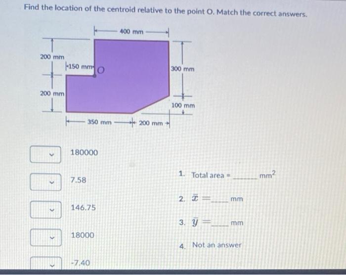 Solved Find the location of the centroid relative to the | Chegg.com