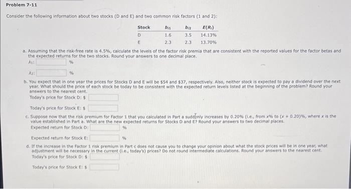 Solved Consider the following information about two stocks | Chegg.com