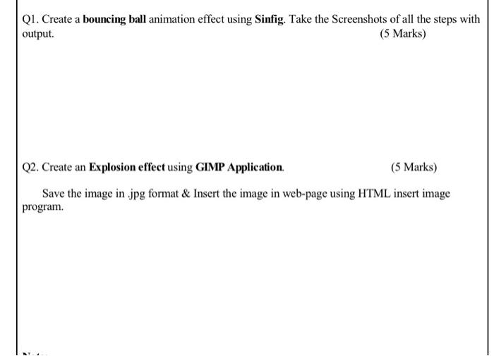 Solved Q1. Create a bouncing ball animation effect using | Chegg.com