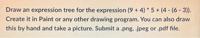 Solved Draw an expression tree for the expression | Chegg.com