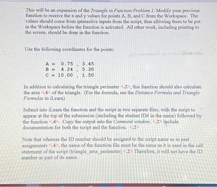 Solved This will be an expansion of the Triangle in Function | Chegg.com