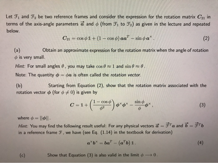 Let F, and Fbe two reference frames and consider the | Chegg.com
