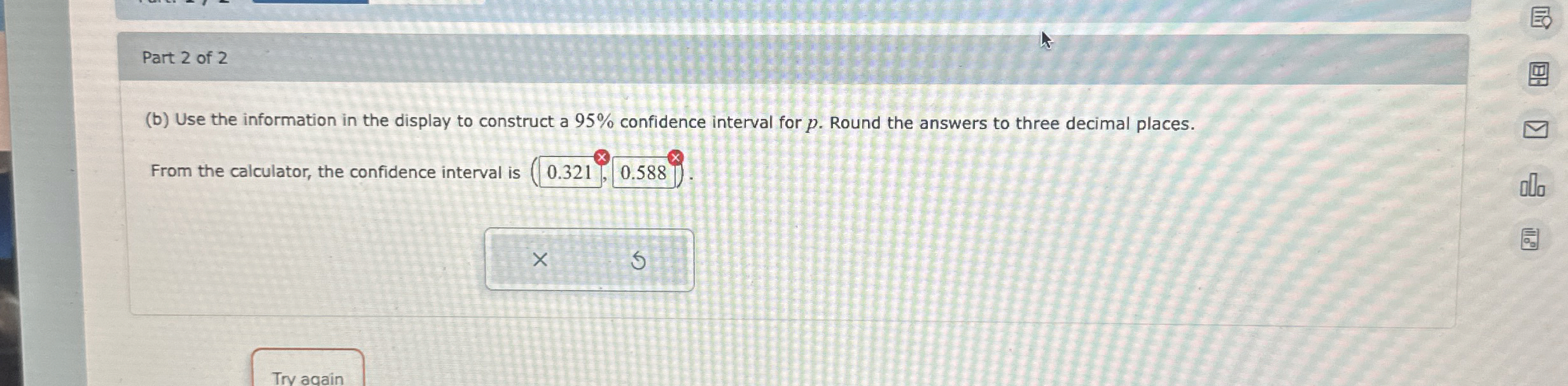 Solved Part 2 ﻿of 2(b) ﻿Use the information in the display | Chegg.com