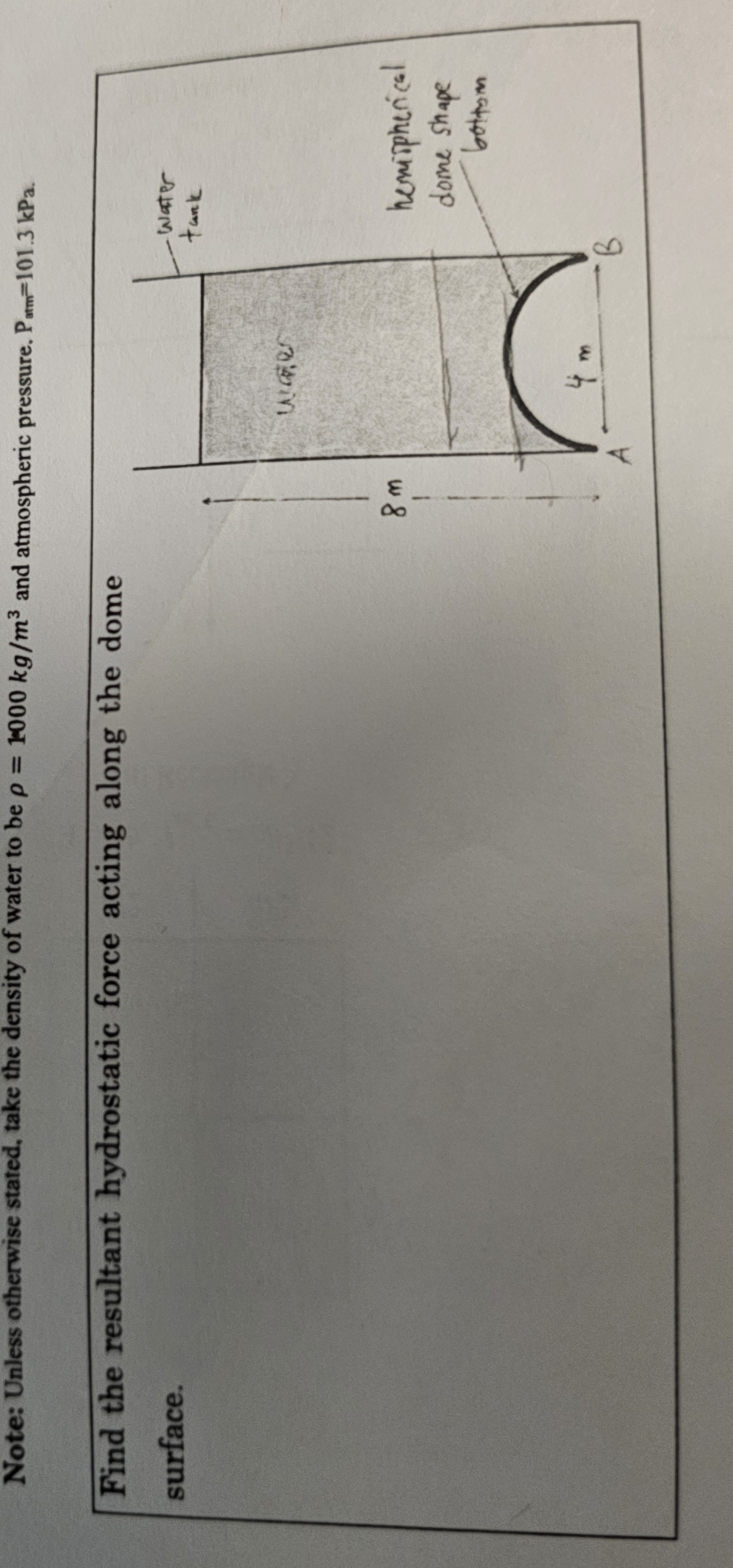 Solved Note: Unless otherwise stated, take the density of | Chegg.com