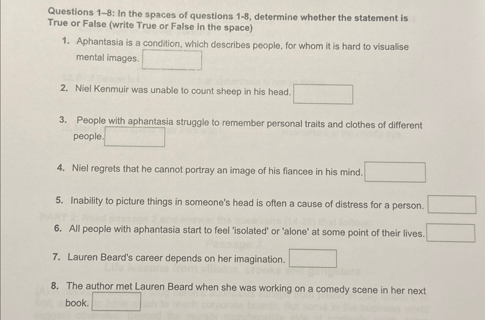Solved Questions 1-8: In the spaces of questions 1-8, | Chegg.com