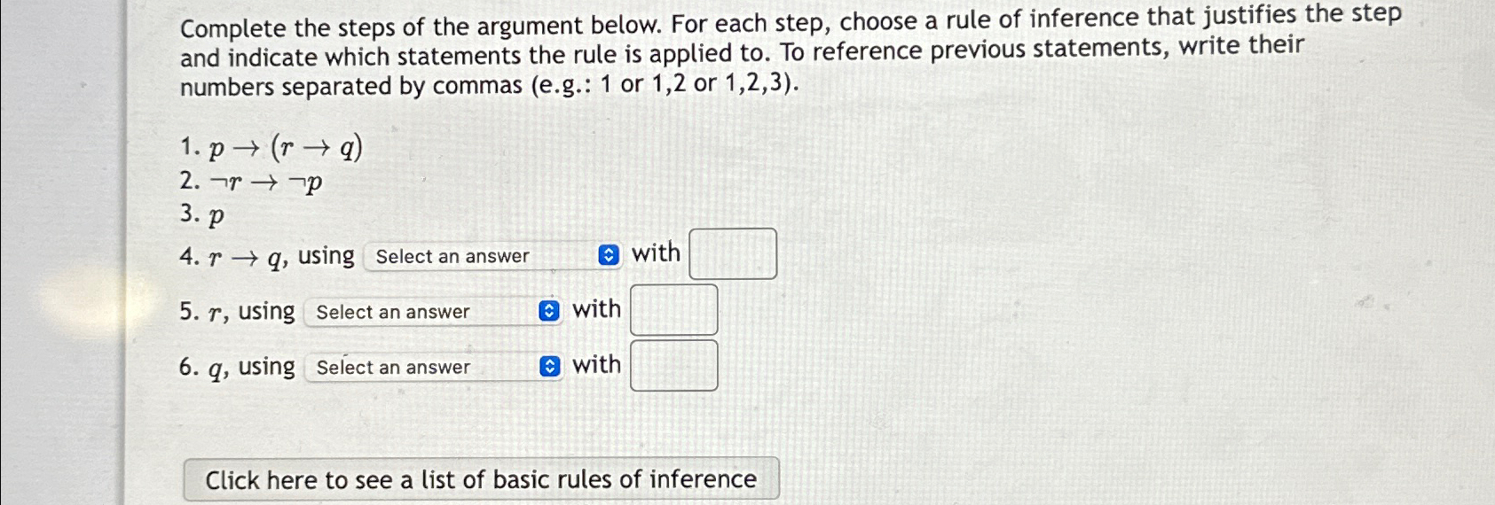 Solved Complete the steps of the argument below. For each | Chegg.com