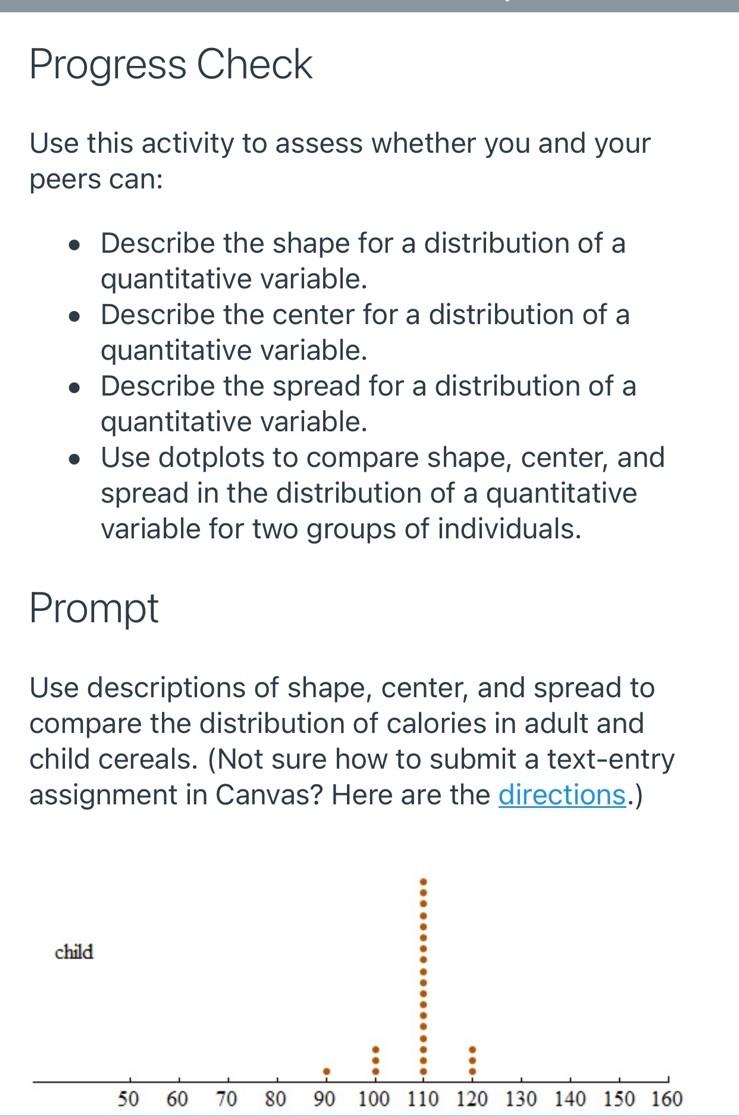 Solved Prompt Use descriptions of shape, center, and spread | Chegg.com