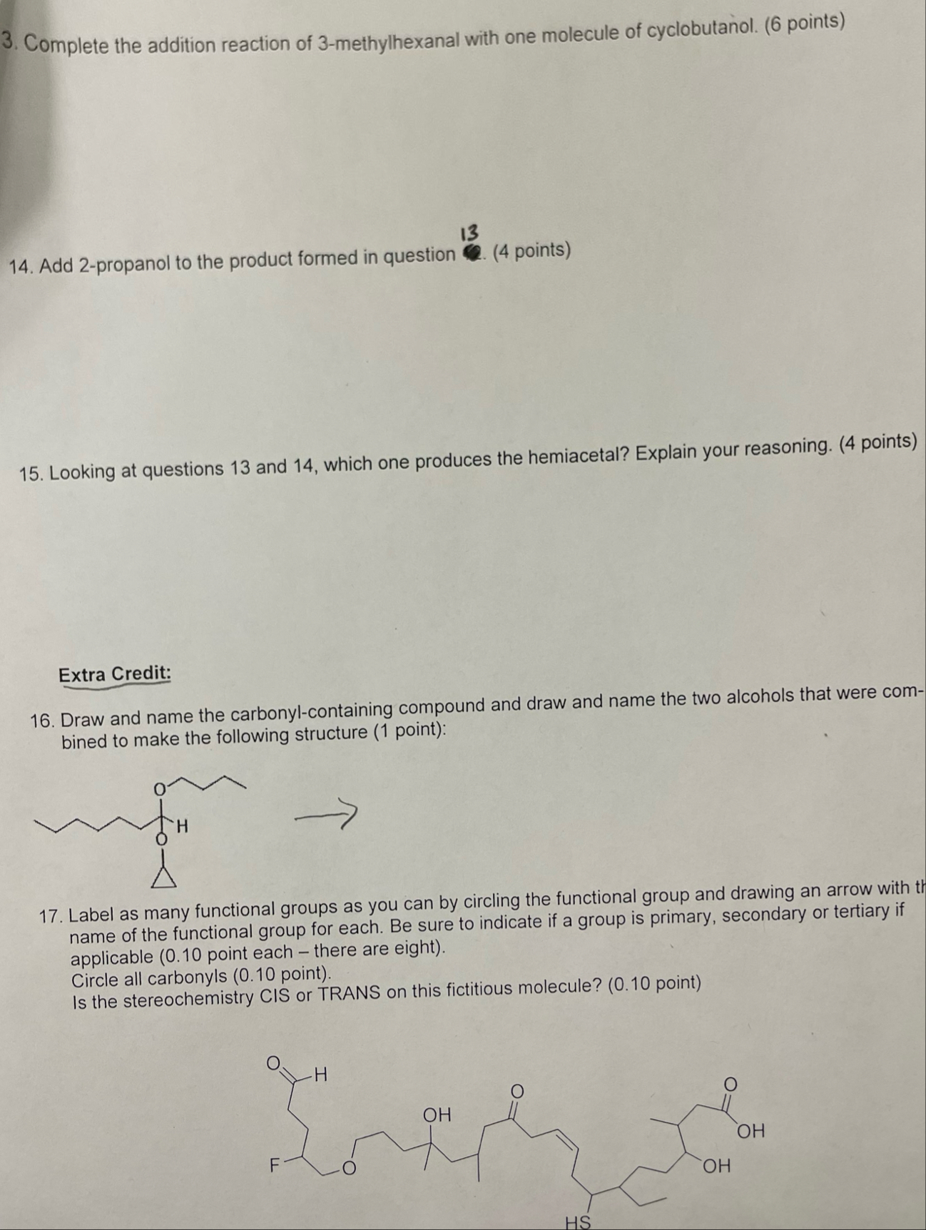 Solved Complete the addition reaction of 3-methylhexanal | Chegg.com
