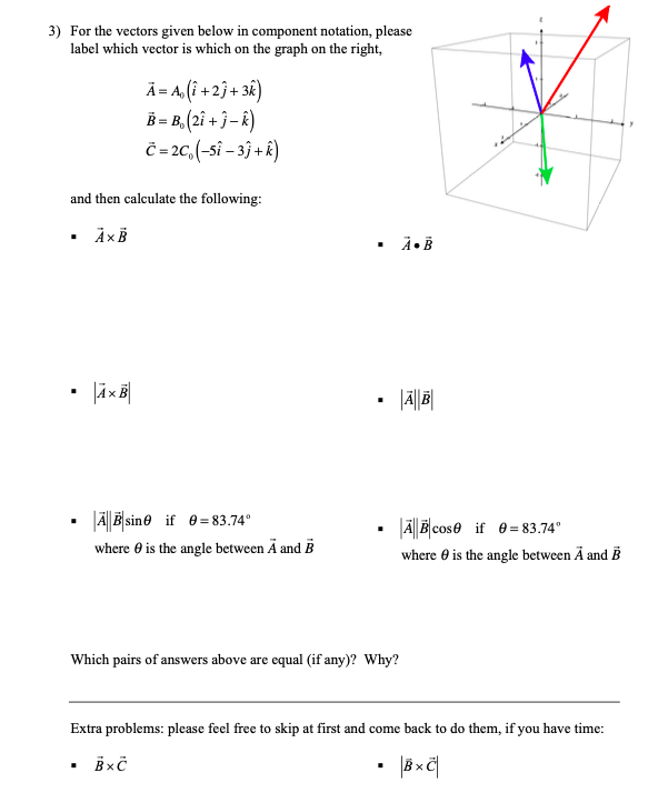 Solved For The Vectors Given Below In Component Notation 3730