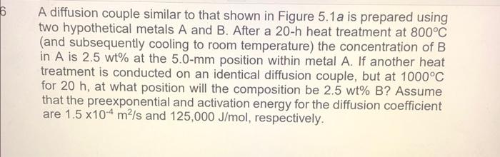 A diffusion couple similar to that shown in Figure | Chegg.com