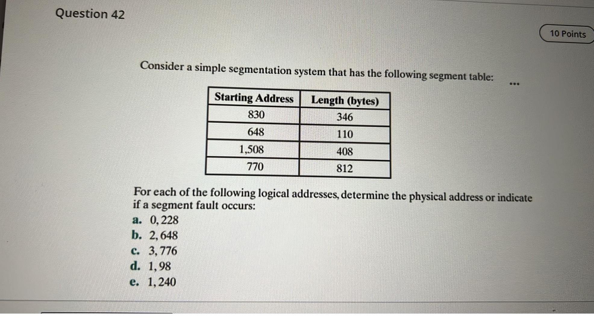 Solved Question 4210 ﻿pointsconsider A Simple Segmentation 