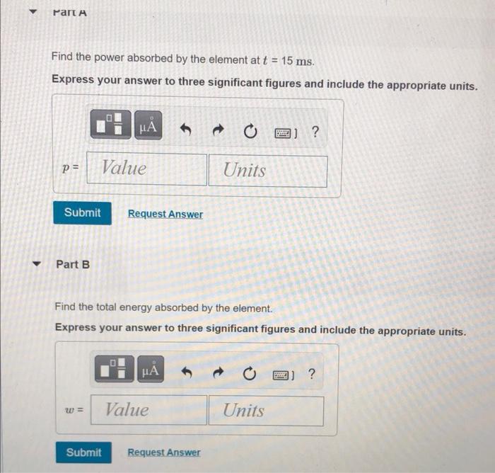 Solved The voltage and current at the terminals of the | Chegg.com