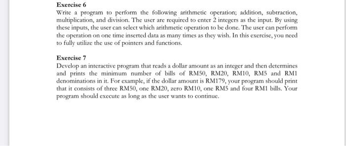 Solved Exercise 6 Write A Program To Perform The Following 7395