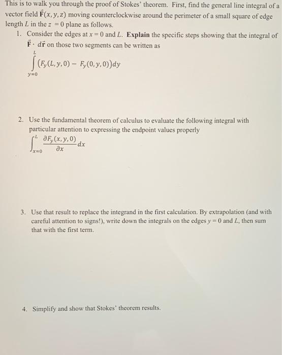 Solved This is to walk you through the proof of Stokes' | Chegg.com