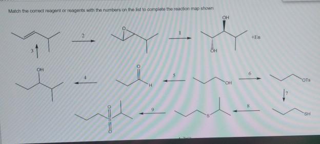 Solved Match the correct reagent or reagents with the | Chegg.com