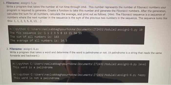 Solved Use the sys.argv method and complete the 1-5 and 1-6 | Chegg.com