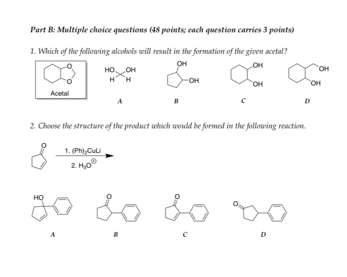 Solved Part B: Multiple choice questions (48 points; each | Chegg.com