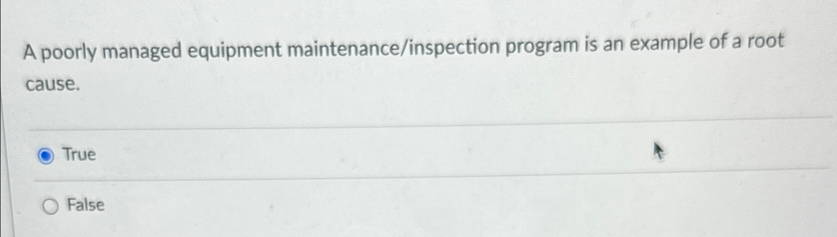Solved A poorly managed equipment maintenance/inspection | Chegg.com