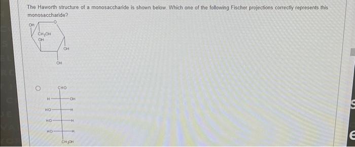 Solved The Haworth structure of a monosaccharide is shown | Chegg.com