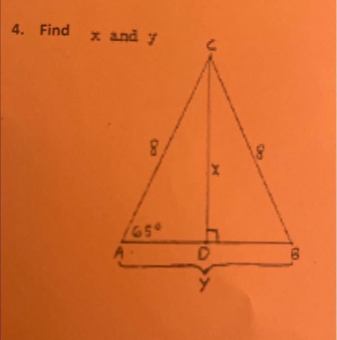 Solved 4. Find x and y | Chegg.com