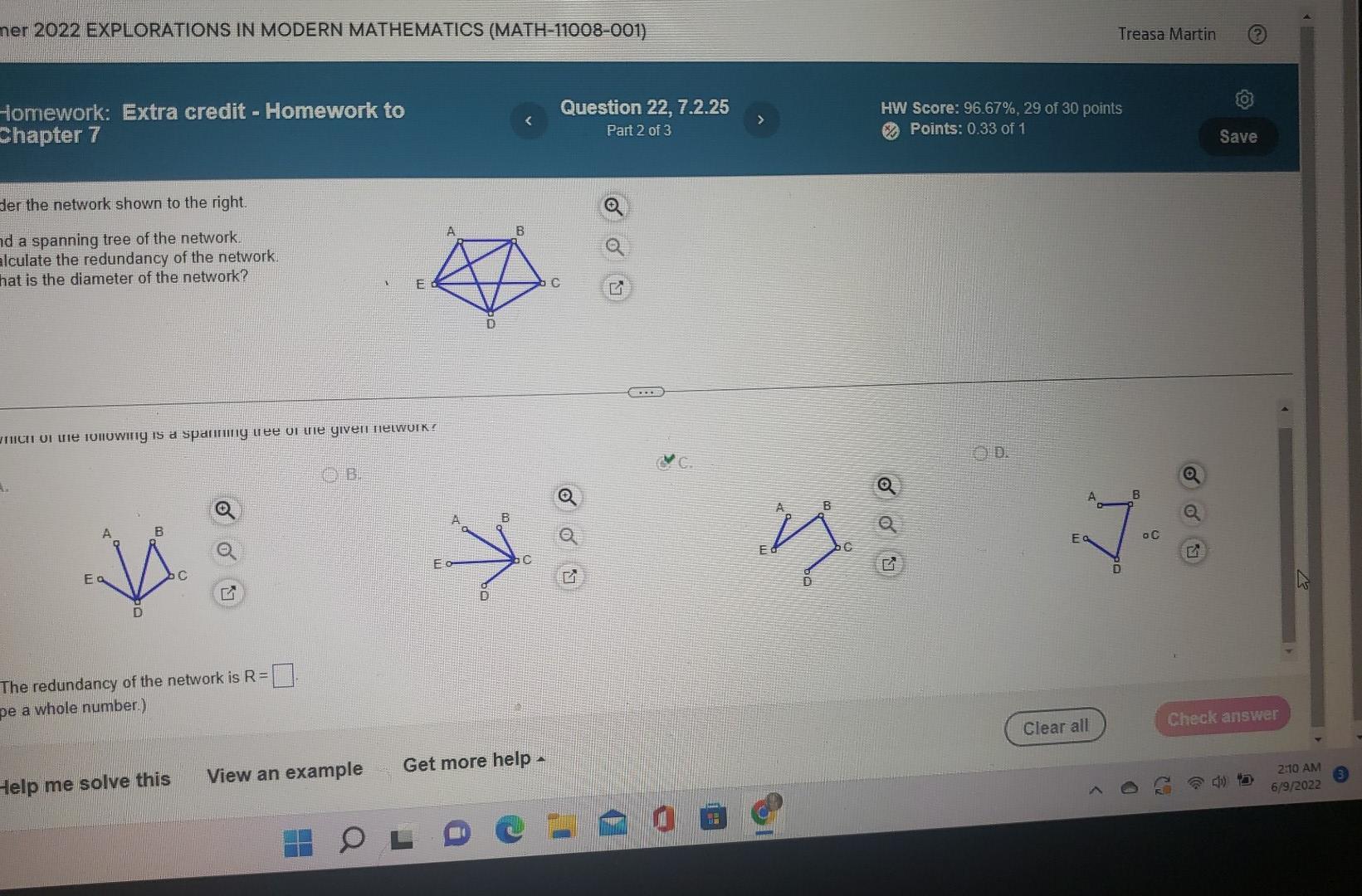 Solved ner 2022 EXPLORATIONS IN MODERN MATHEMATICS | Chegg.com