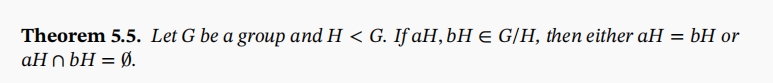 Solved Prove Theorem 5.5. ﻿Let G be a group and aH,bH | Chegg.com