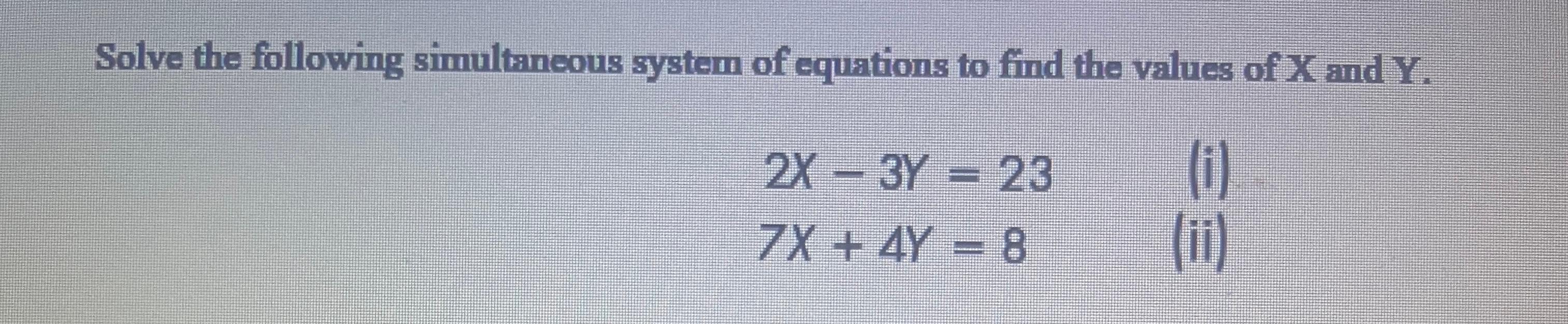 Solved Solve the following simultaneous system of equations | Chegg.com