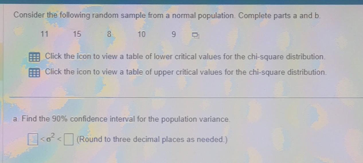 Solved Consider the following random sample from a normal | Chegg.com