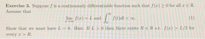 Solved Exercise 3. Suppose is a continuously differentiable | Chegg.com