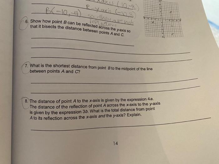 6. Show how point B can be reflected across the | Chegg.com