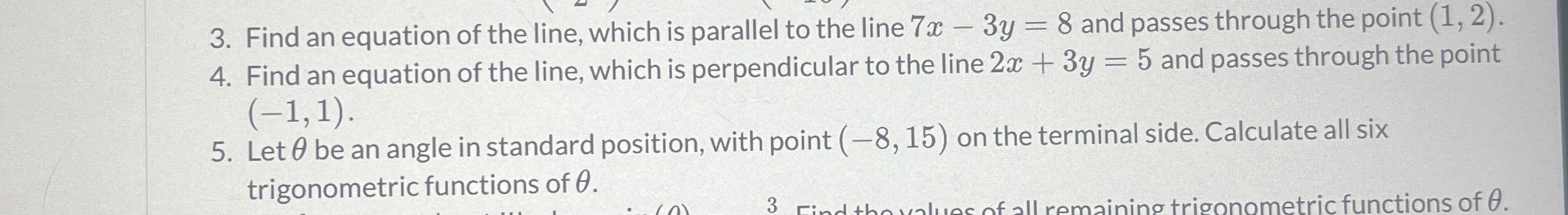 Solved 3. ﻿Find an equation of the line, which is parallel | Chegg.com