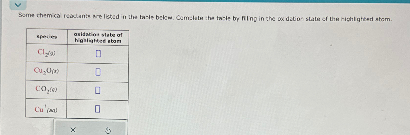 Solved Some chemical reactants are listed in the table | Chegg.com