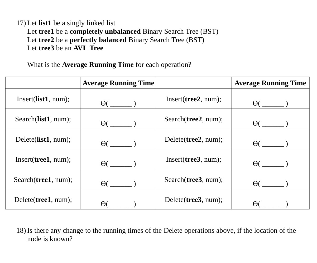 Solved Let list1 ﻿be a singly linked listLet tree1 ﻿be a | Chegg.com